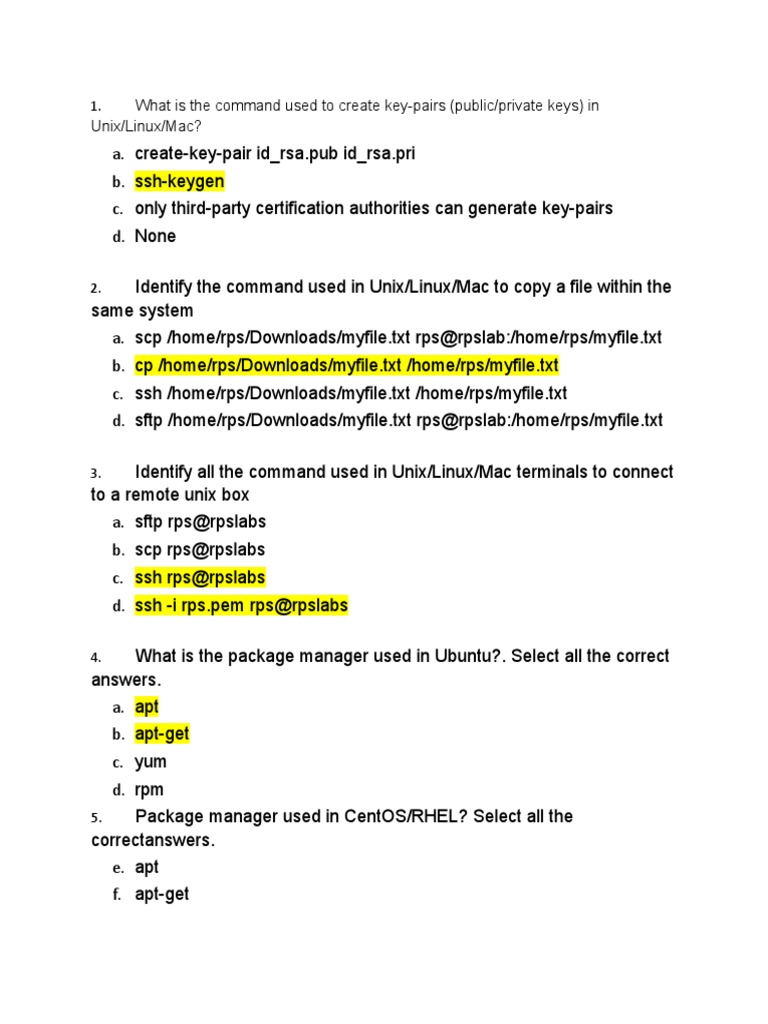 What Is The Command Used To Create Key-Pairs (Public/private Keys) in ...