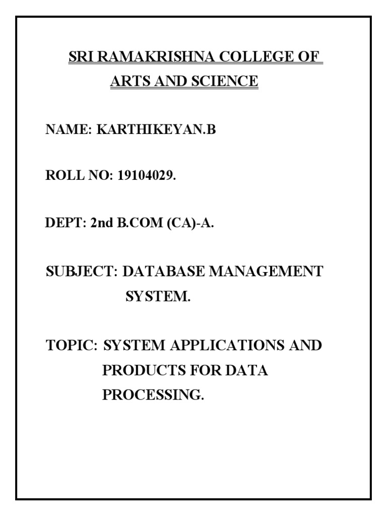 An Overview of SAP Systems, Applications and Products for Data ...