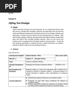 Features of Academic Writing Lesson Plan | PDF | Lesson Plan | Learning