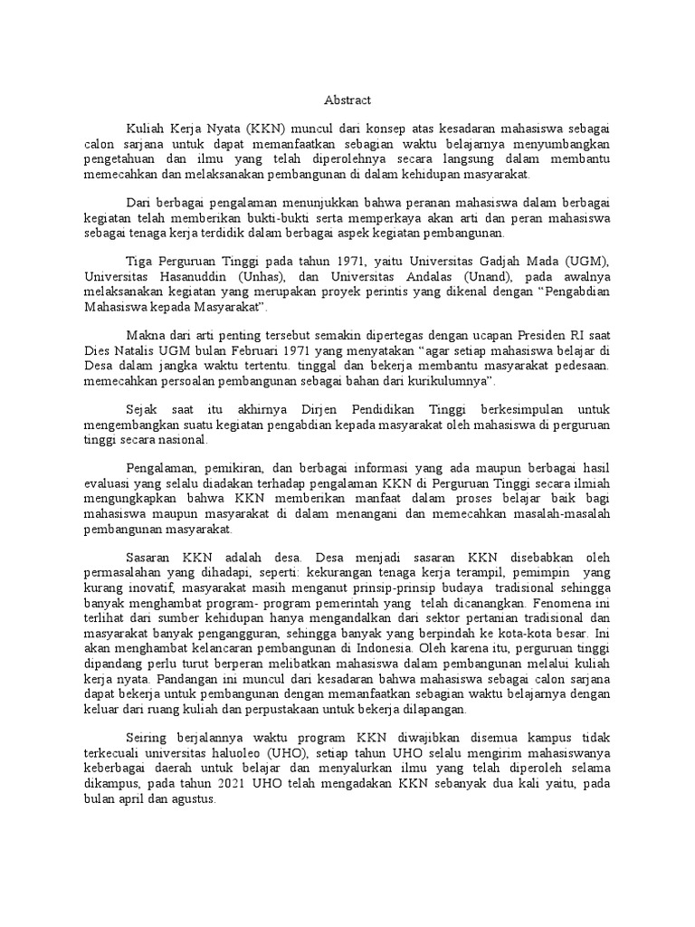 Bab 1 Laporan KKN | PDF