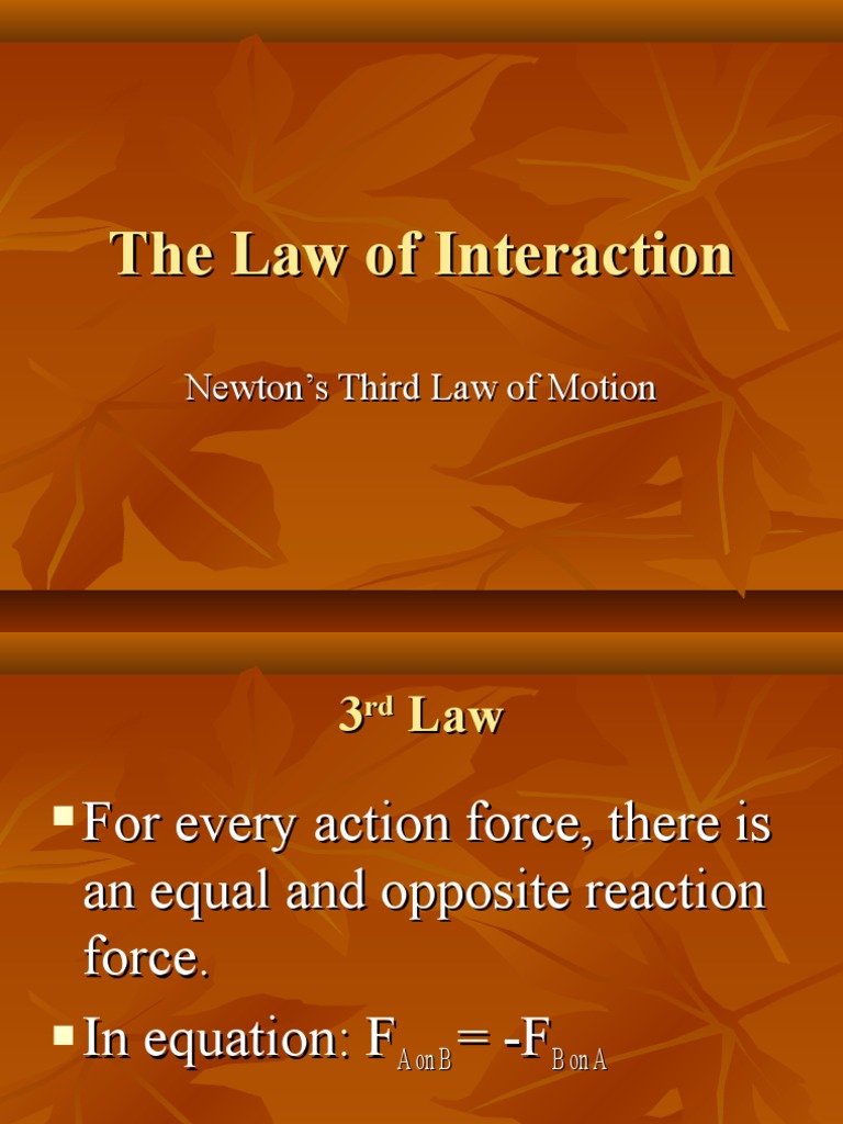 The Law of Interaction | PDF | Force | Newton's Laws Of Motion