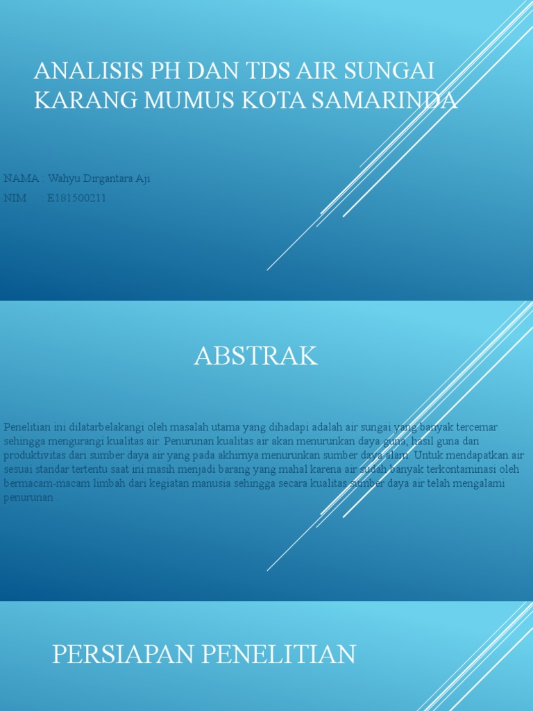 Analisis PH Dan Tds Air Sungai Karang Mumus | PDF
