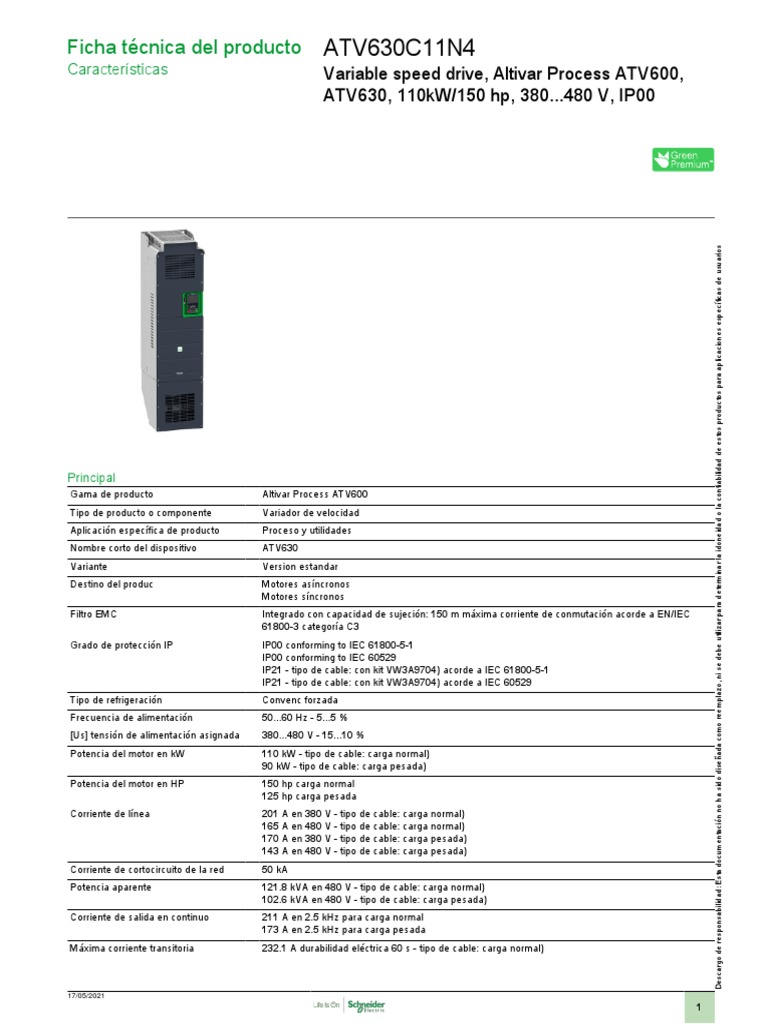 Altivar Process ATV600 - ATV630C11N4 | PDF | Ingenieria Eléctrica ...