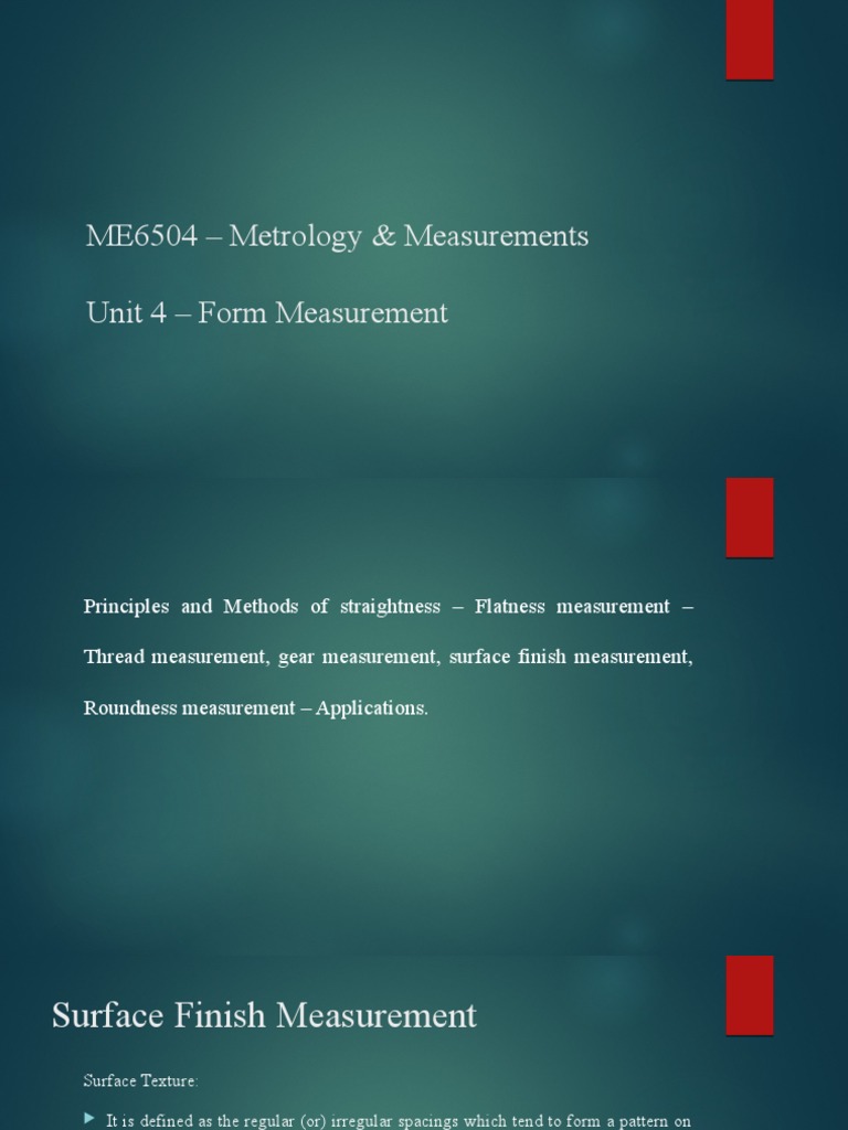 Form Measurement Techniques in Metrology | PDF | Gear | Machining