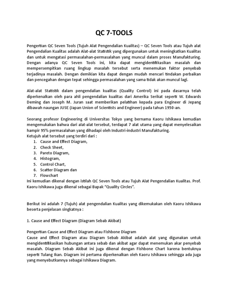 QC 7-TOOLs | PDF