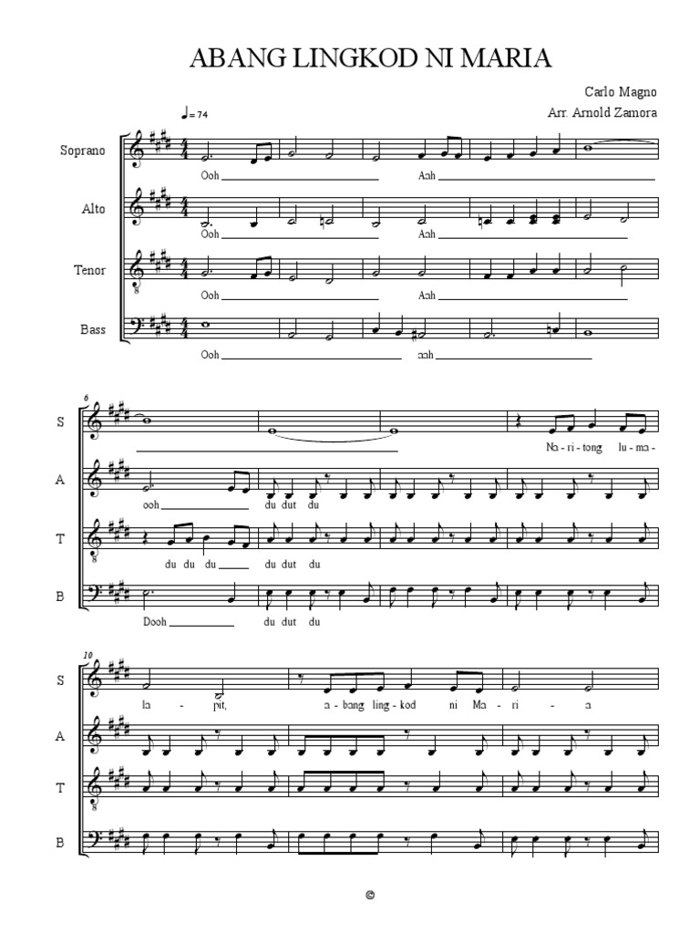 Abang Lingkod Ni Maria (SATB) | PDF