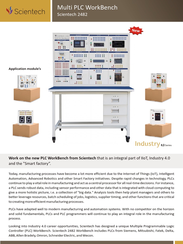 Multi PLC Workbench Scientech 2482 | PDF | Programmable Logic ...