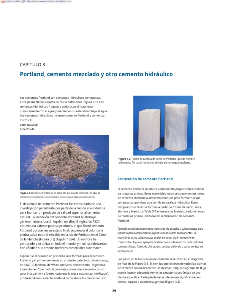 Fabricación y Tipos de Cemento Portland | PDF | Cemento | Hormigón