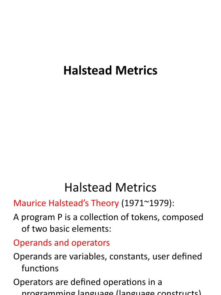 Halstead | PDF | Programming Paradigms | Computer Science