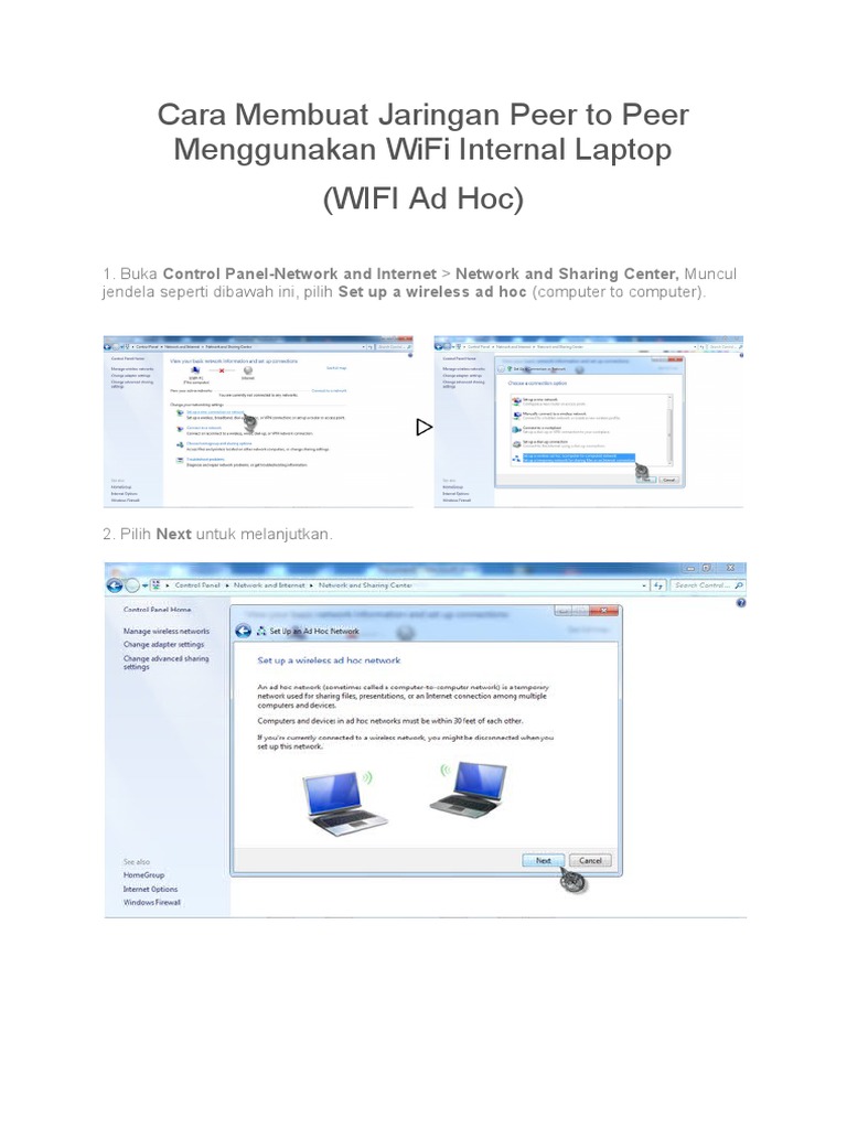 Cara Membuat Jaringan Peer To Peer Menggunakan Wifi Internal Laptop Pdf