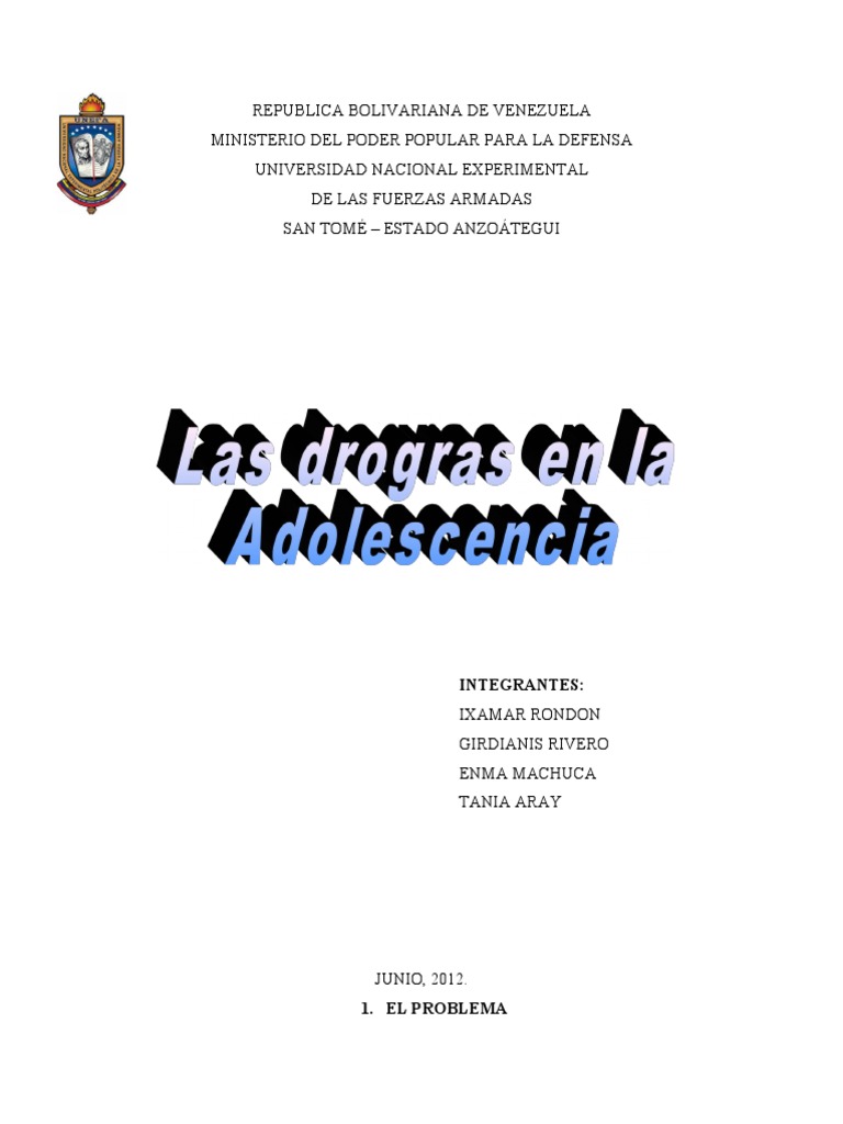 Las Drogas En La Adolescencia Pdf La Dependencia De Sustancias