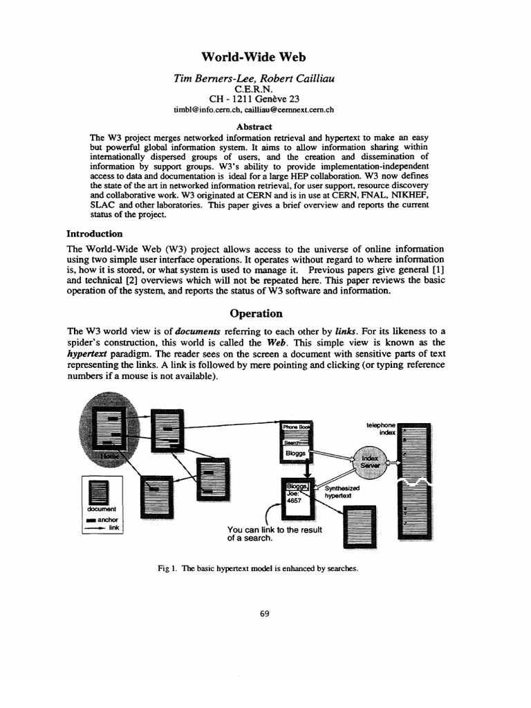 An Overview of the World Wide Web Project and its Role in Providing ...
