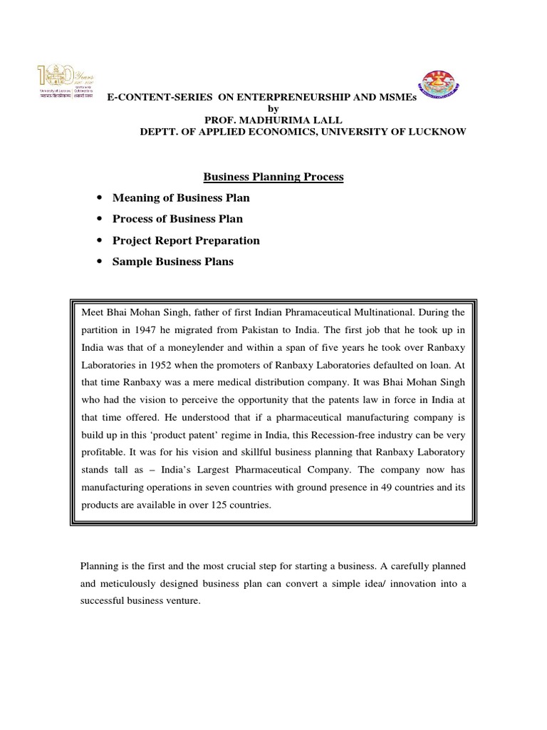 Business Planning Process Meaning of Business Plan Process of Business ...