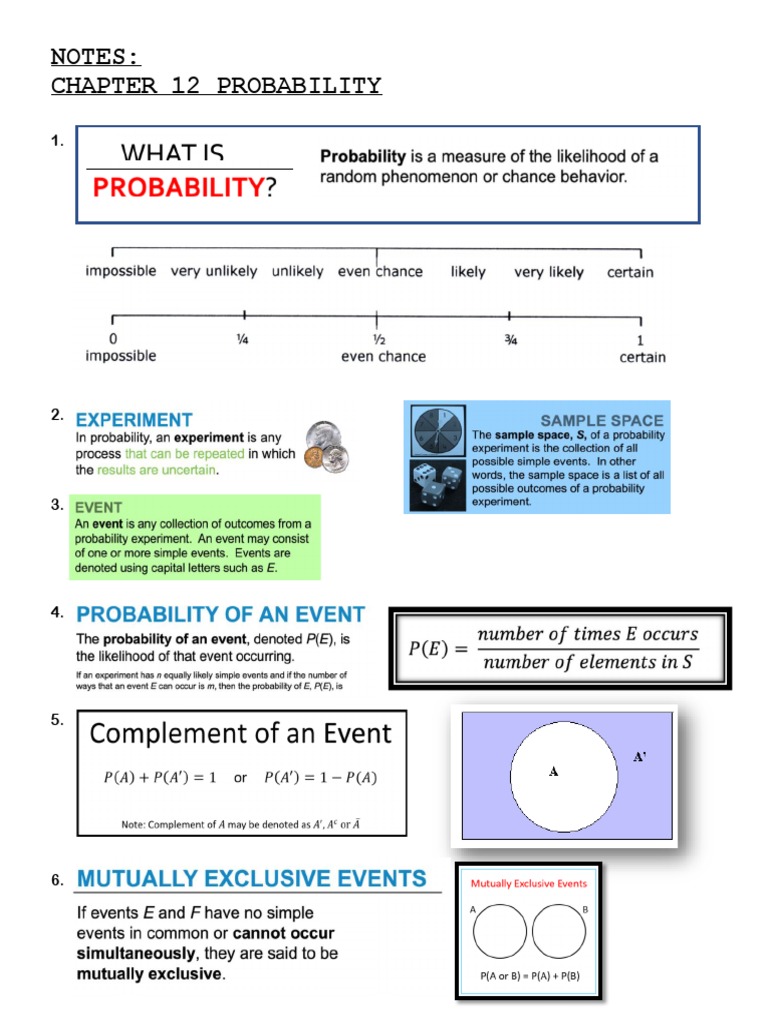 Probability IGCSE NOTES | PDF
