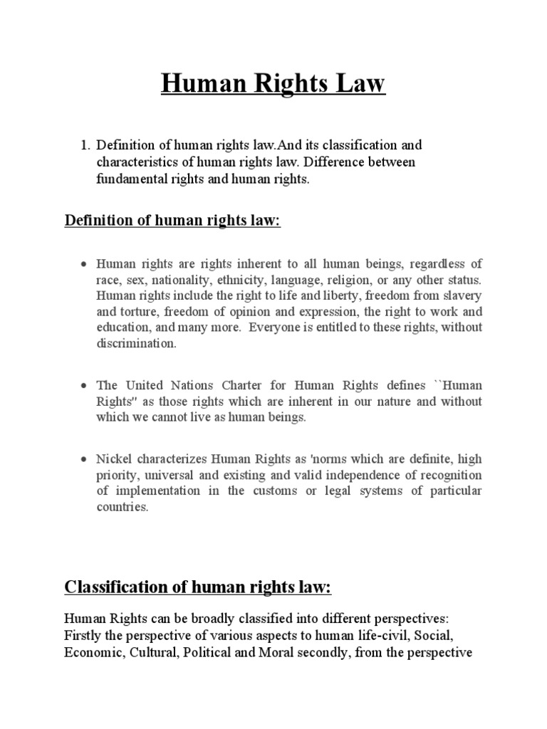 Definition of Human Rights Law | PDF | Rights | Human Rights