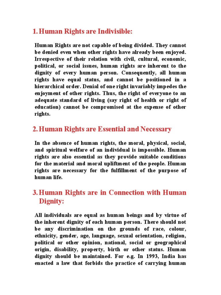 Human Rights Are Indivisible | PDF | Rights | Human Rights
