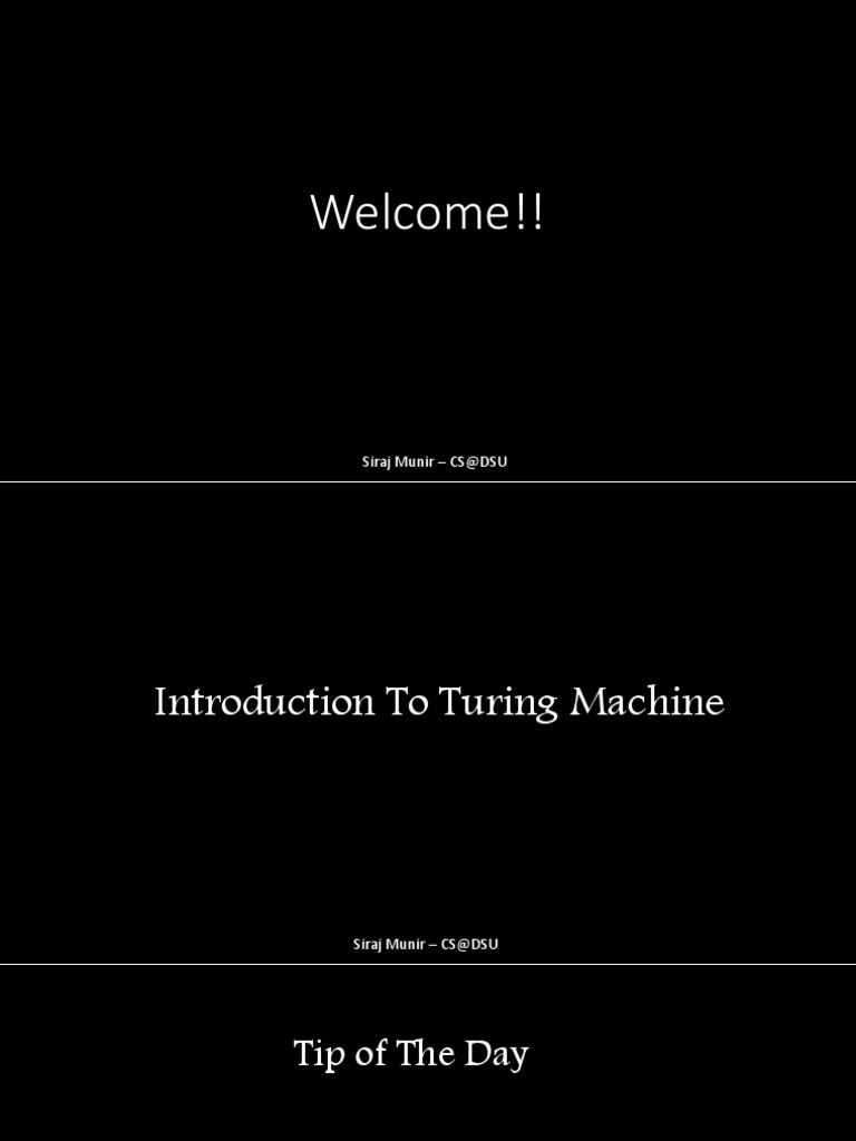 An Introduction to Turing Machines: Models of Computation and Their ...
