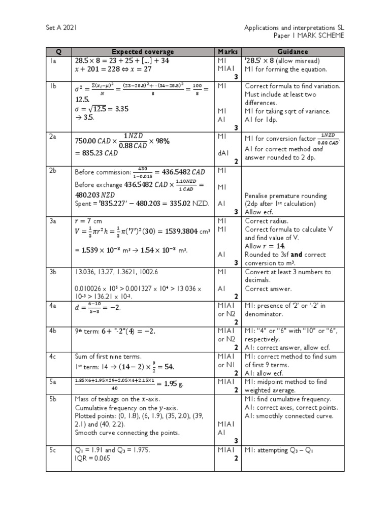 2021 Aisl Set A Paper 1 Ms | PDF | Length | Mathematics