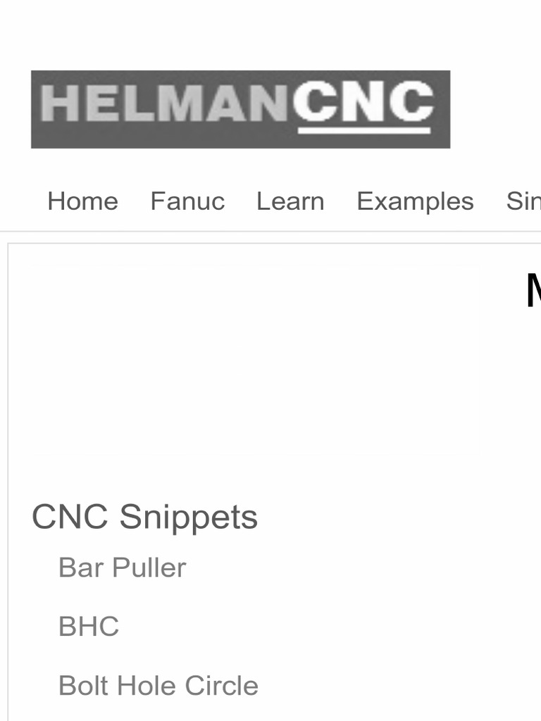 CNC Chamfer Programming Examples | PDF