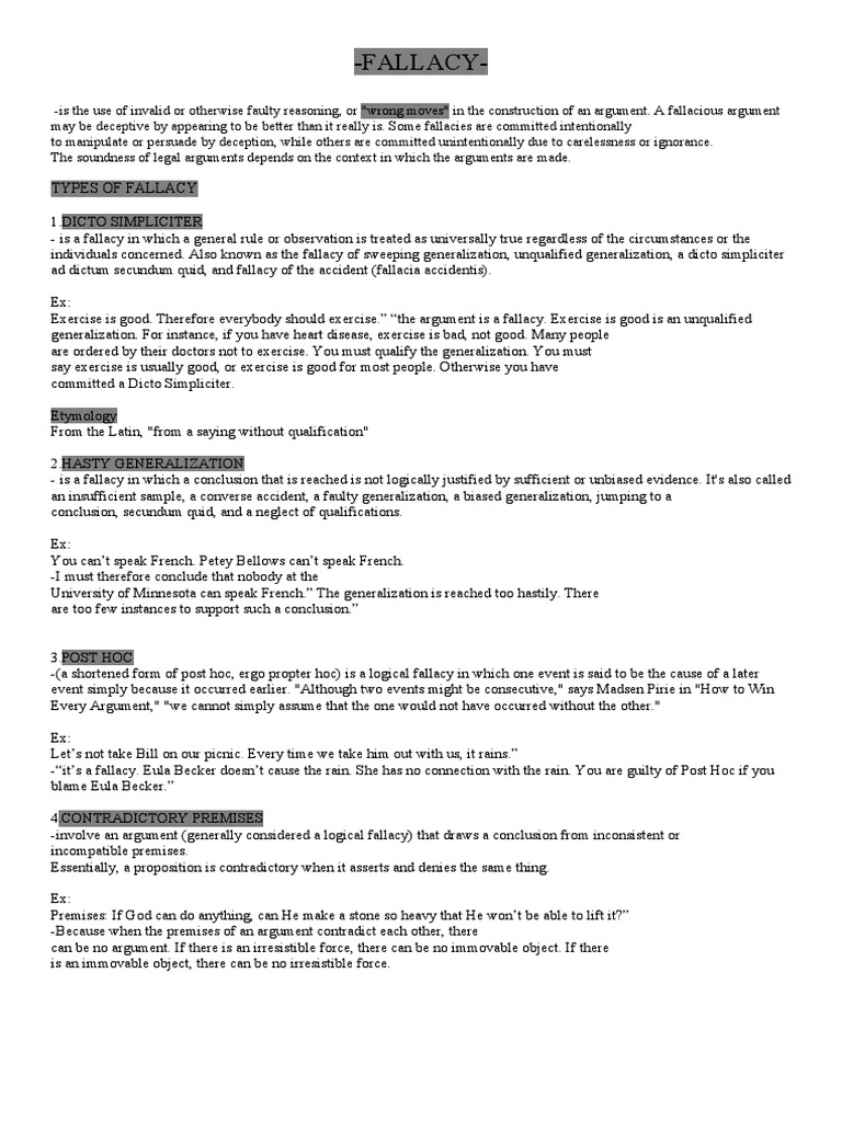 Understanding Logical Fallacies | PDF | Fallacy | Argument