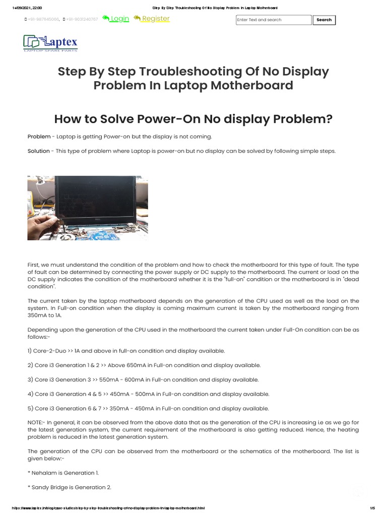 Step by Step Troubleshooting of No Display Problem in Laptop ...