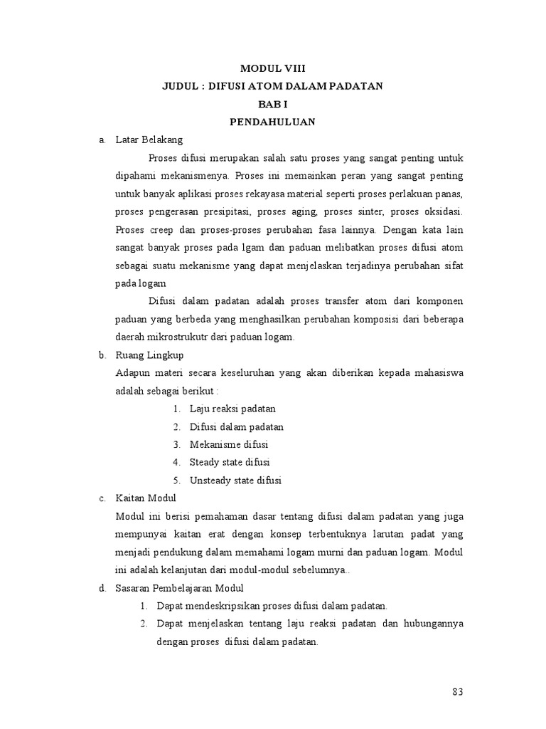 Modul VII Difusi | PDF