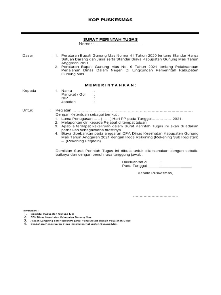 SPT, SPD Dan Visum Puskesmas | PDF