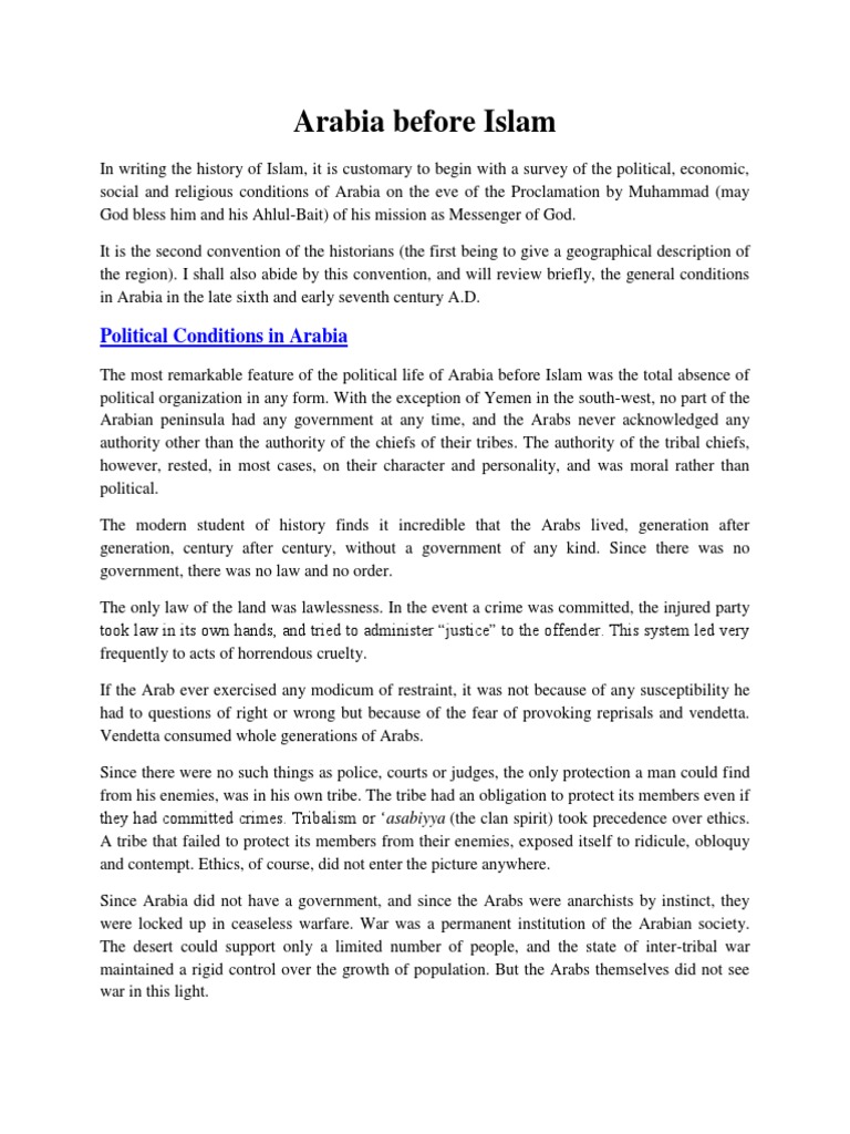 Arabia Before Islam | PDF | Muhammad | Arabs
