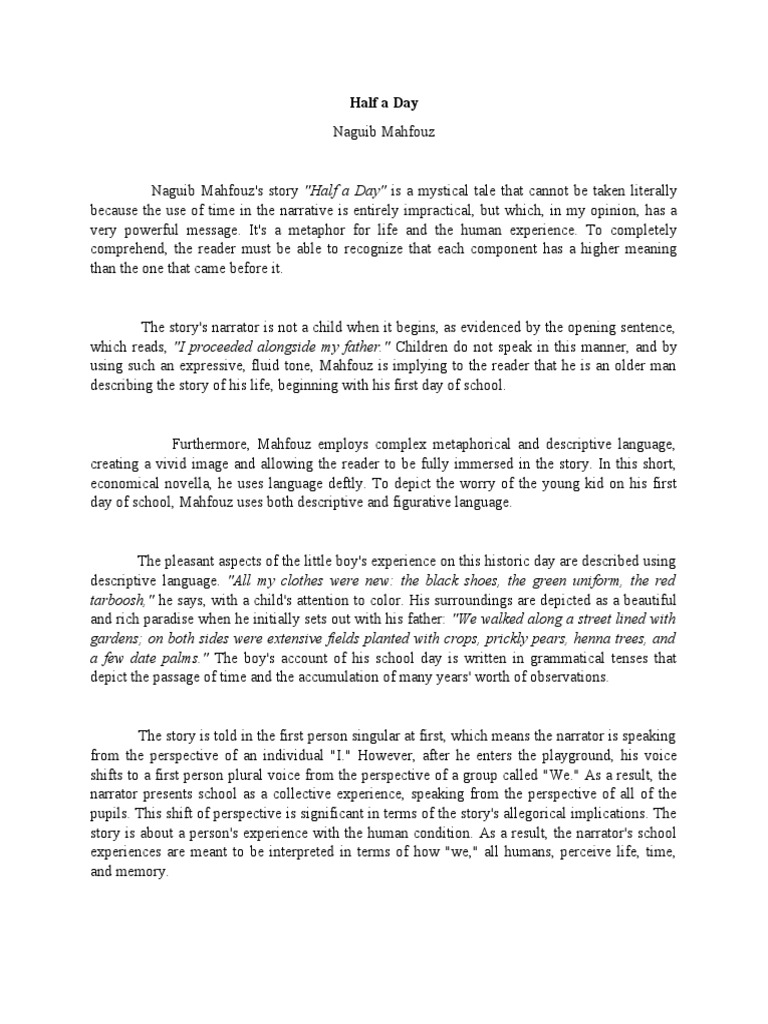 A Metaphorical Journey Through Life: An Analysis of Naguib Mahfouz's ...