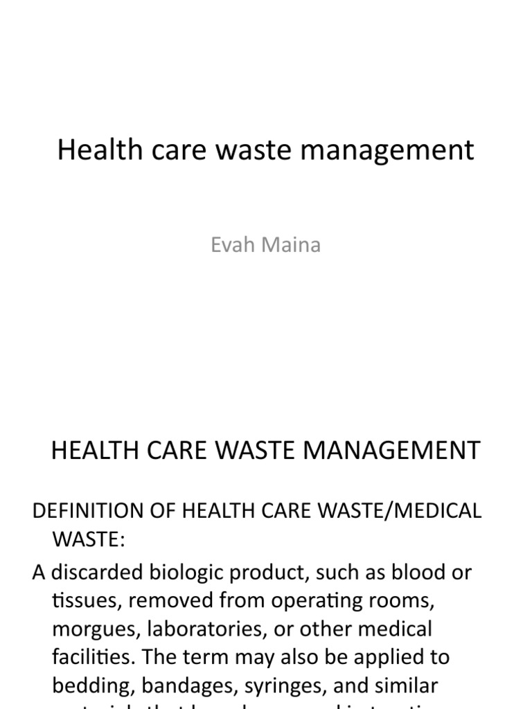 Health Care Waste Management 14b | PDF | Waste Management | Waste