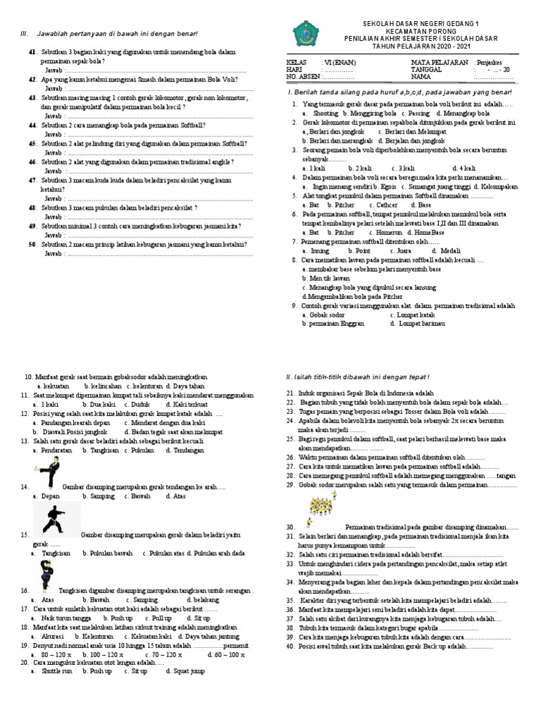 Uas Semester 1 Kls 6 | PDF