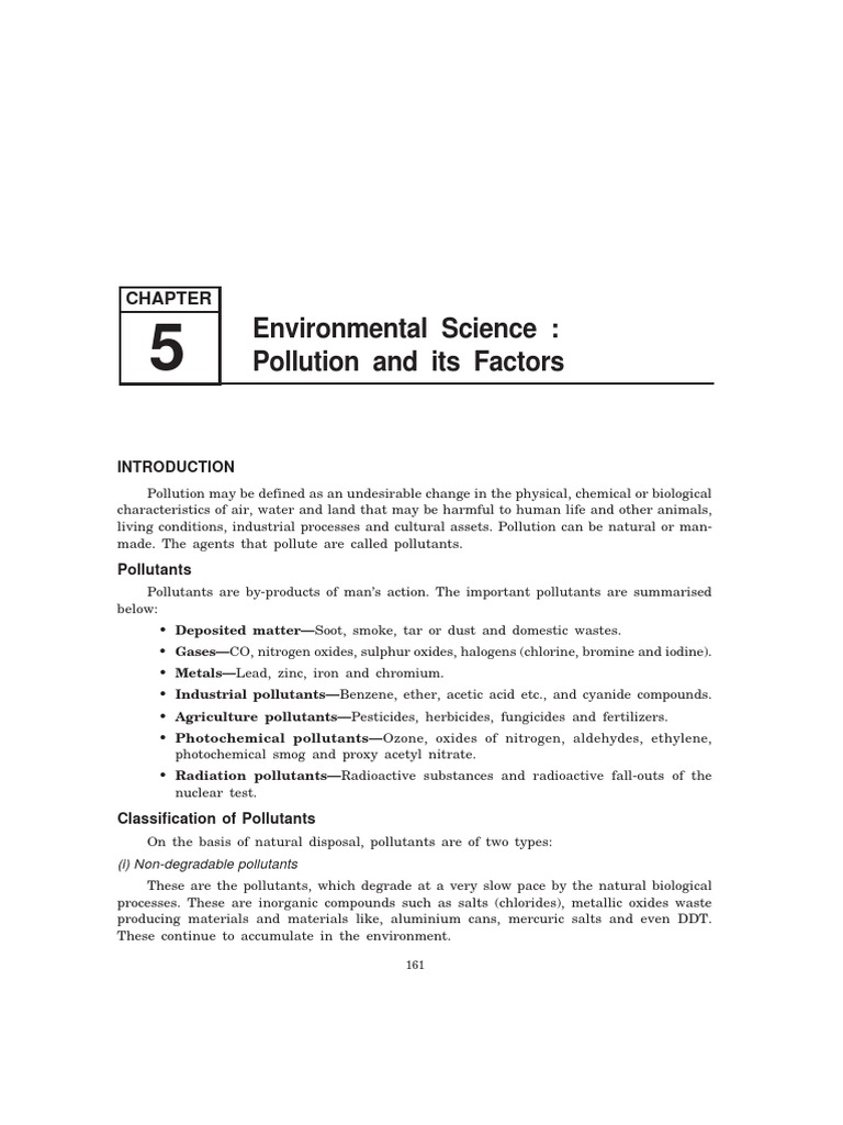 CH5 Env Sci Environmental Pollution | PDF | Sewage Treatment | Soil