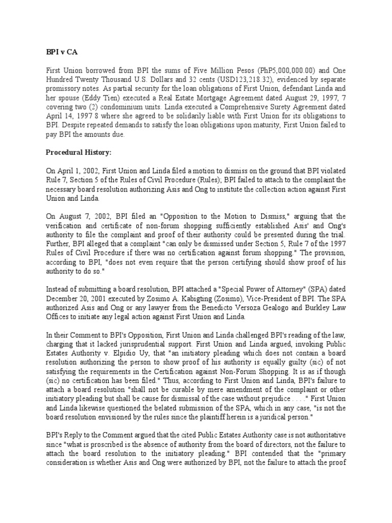 BPI V CA | PDF | Complaint | Lawsuit