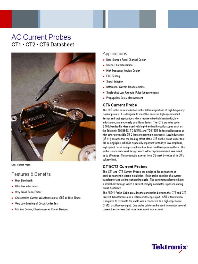 AC Current Probes: CT1 - CT2 - CT6 Datasheet | PDF | Telecommunications ...
