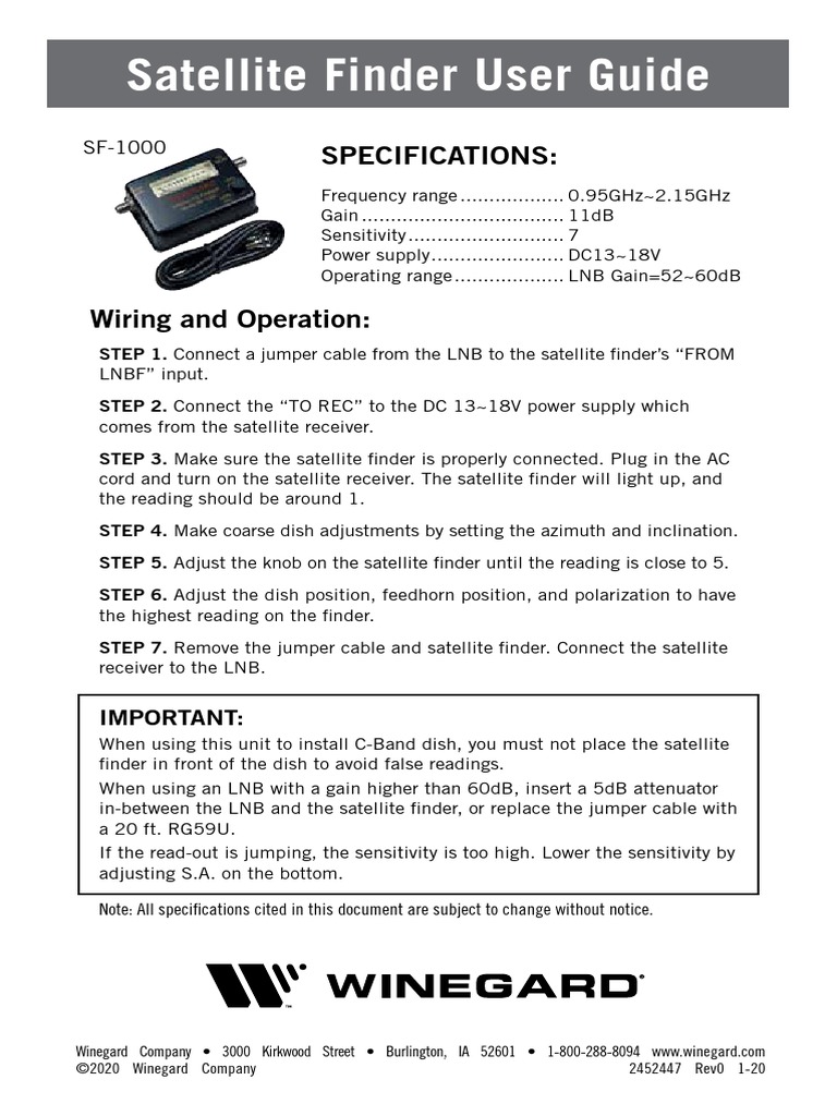 Satellite Finder - Manual | PDF