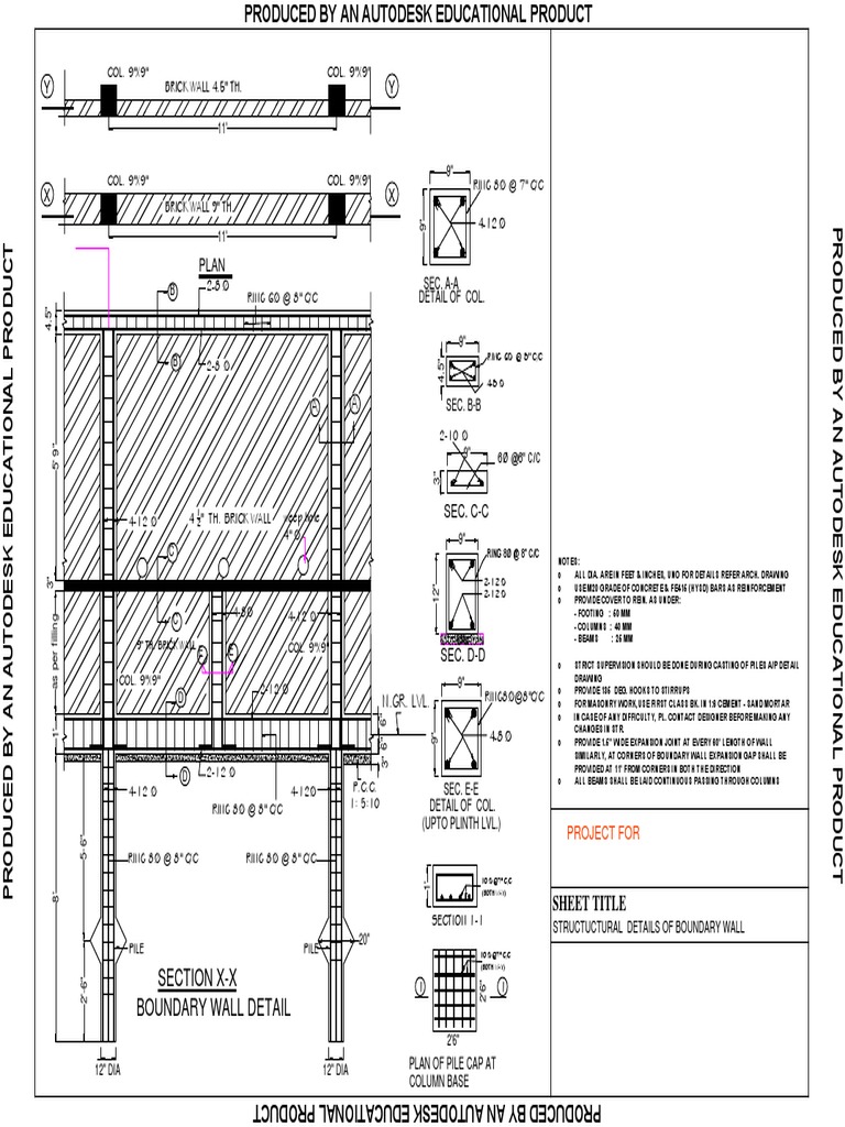 Autodesk educational product brick wall plan and details | PDF | Deep ...