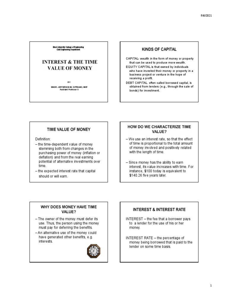 Understanding the Key Concepts of Capital, Interest, and Time Value of ...