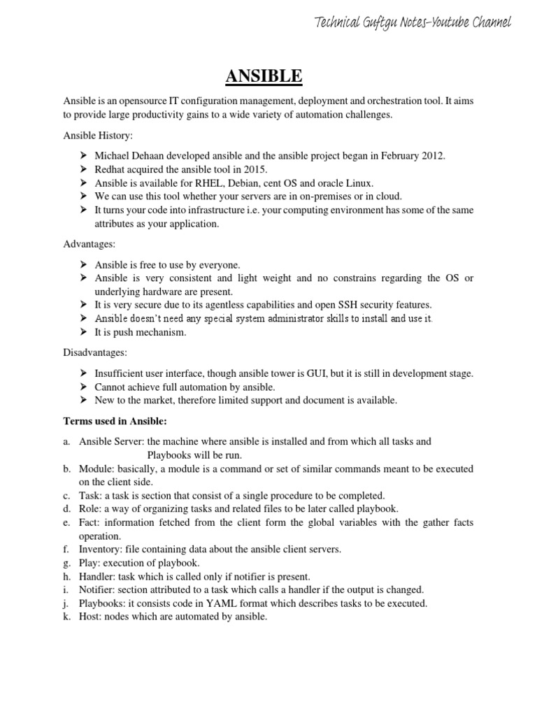 Ansible: Terms Used in Ansible | PDF | Software | Information Technology Management