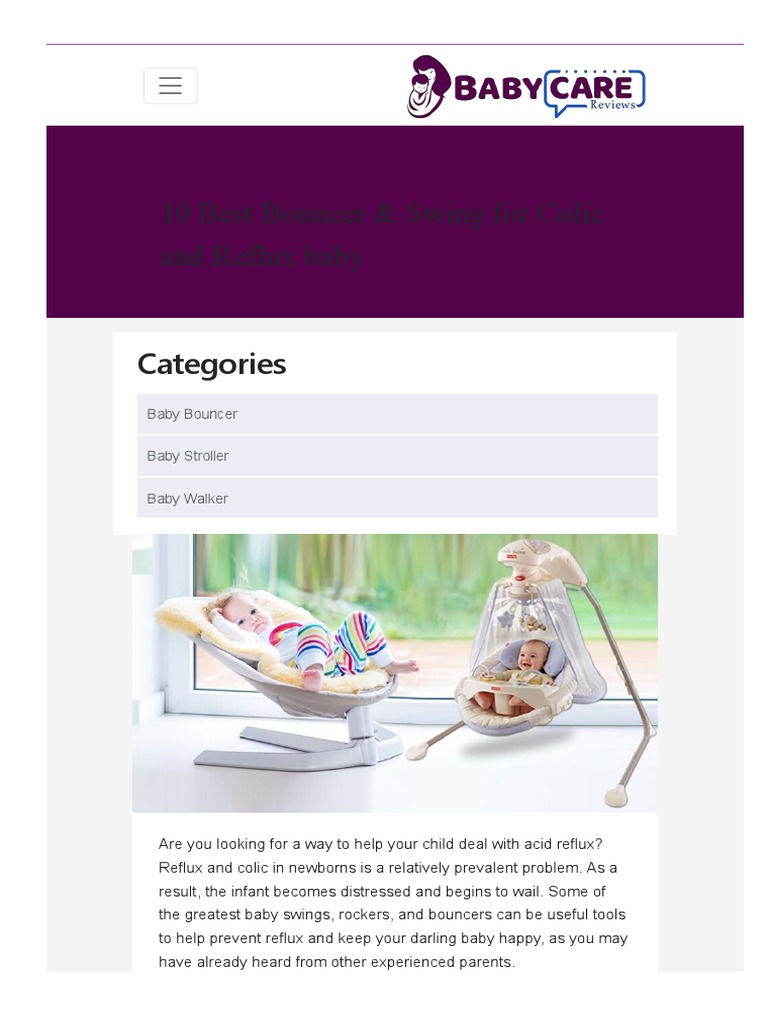 Babycarereviews Com Best Bouncer and Swing For Colic and Reflux Baby ...