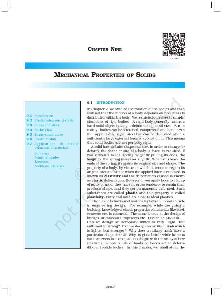 Elastic Properties of Solids | PDF | Deformation (Engineering ...