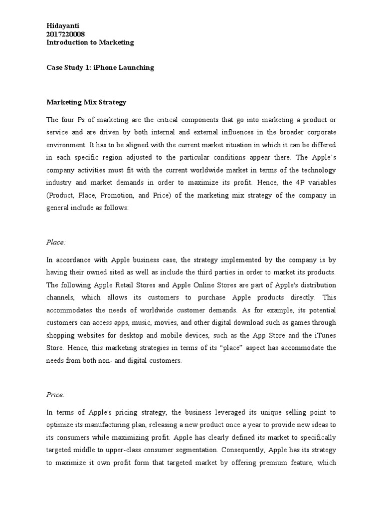 Case Study 1 - Iphone Launching | PDF | Marketing | Apple Inc.