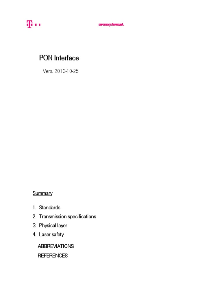 GPON Interface Specifications Guide | PDF | Electronics | Information ...