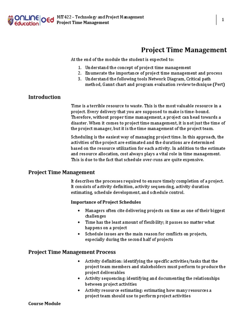 Project Time Management | PDF