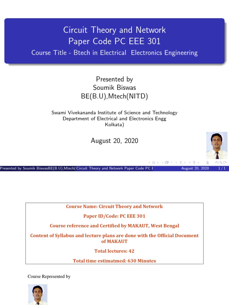 Full Course On PC EEE 301 | PDF | Electrical Network | Electrical ...