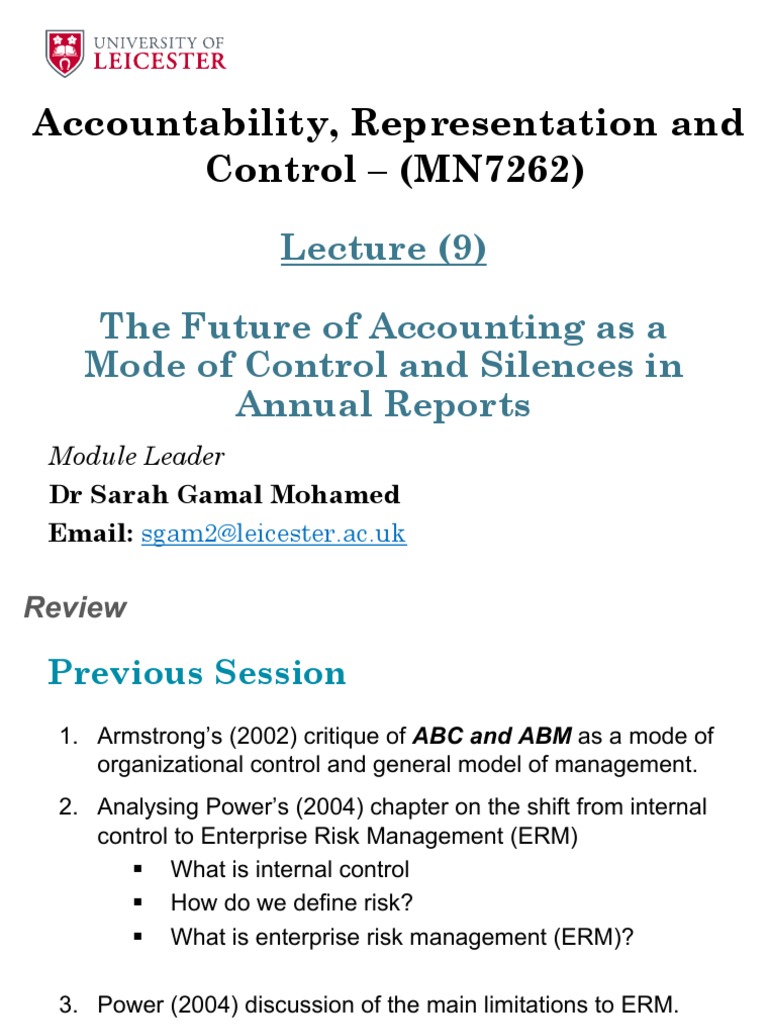 Accountability, Representation and Control - (MN7262) | PDF ...