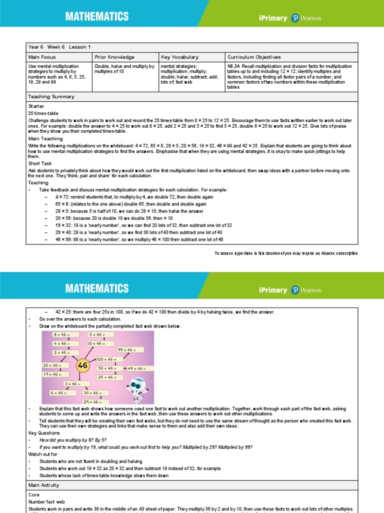 Year 6 Week 6 Lesson 1 Main Focus Prior Knowledge Key Vocabulary ...