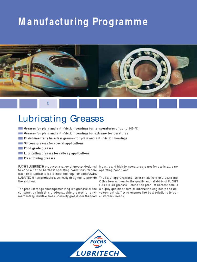Fuchs Lubritech-Lubricating Greases | PDF | Chemical Substances ...