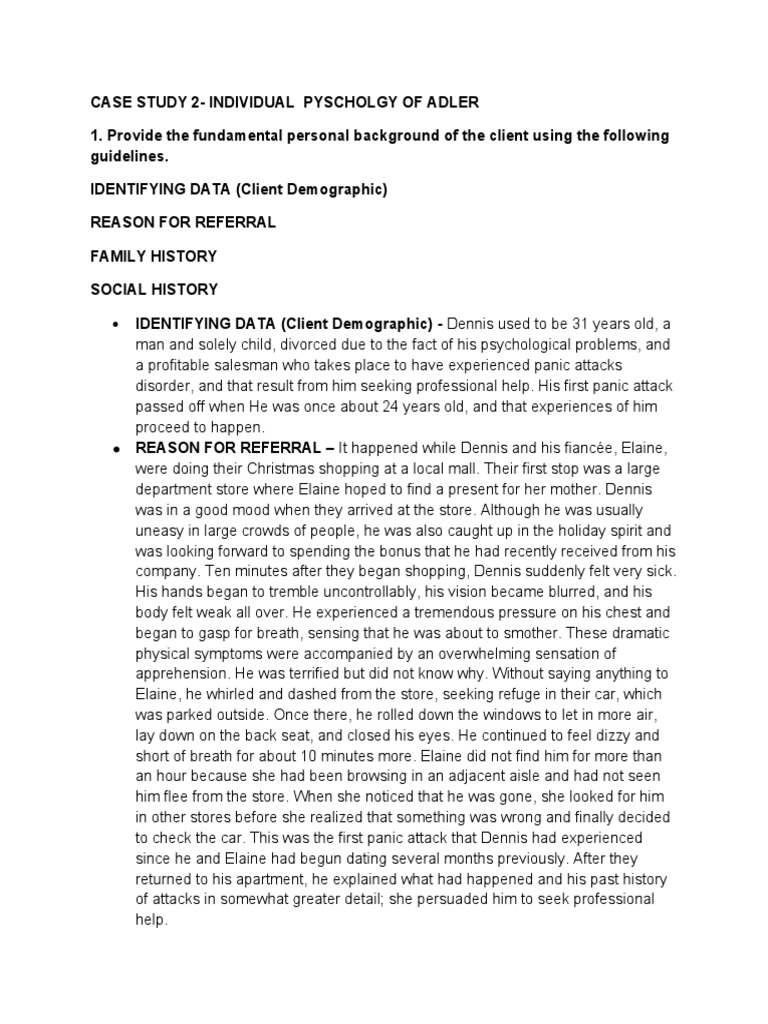 Case Study 2 | Download Free PDF | Panic Attack | Panic Disorder