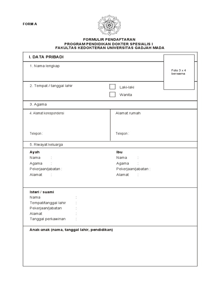 Form DRH Calon PPDS Juli 2019 | PDF | Karier & Perkembangan