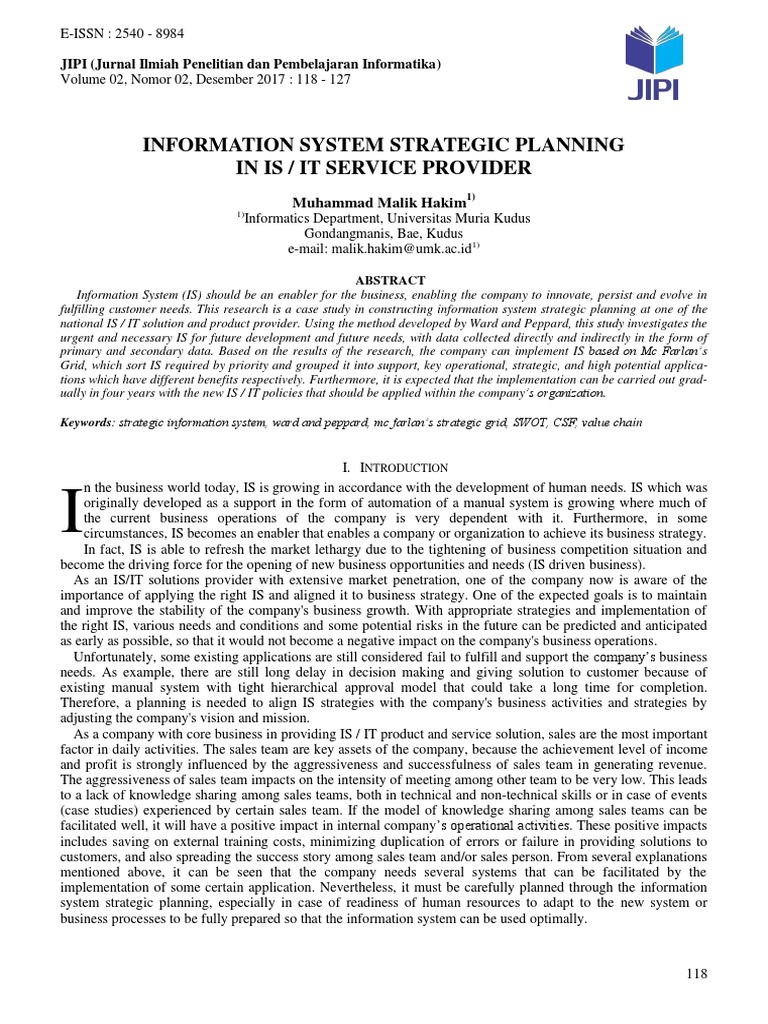 Strategic Planning for IT Services | PDF | Strategic Management ...